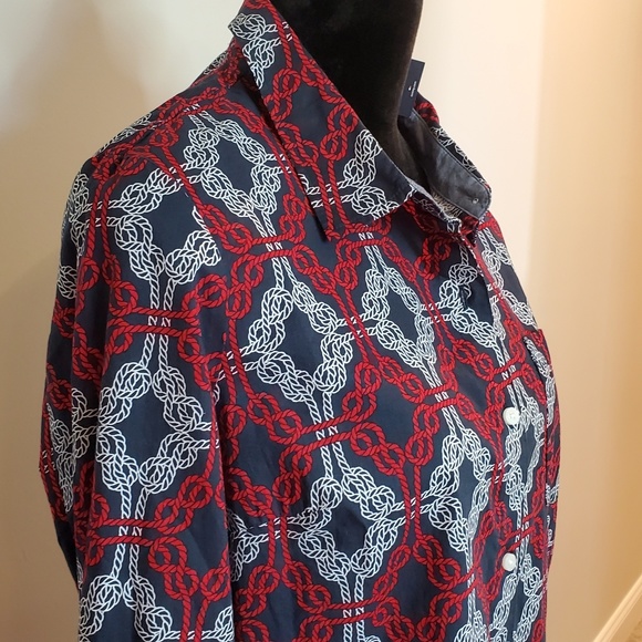 Tommy Hilfiger | Tops | Tommy Hilfiger Nautical Ropes Blouse Button ...